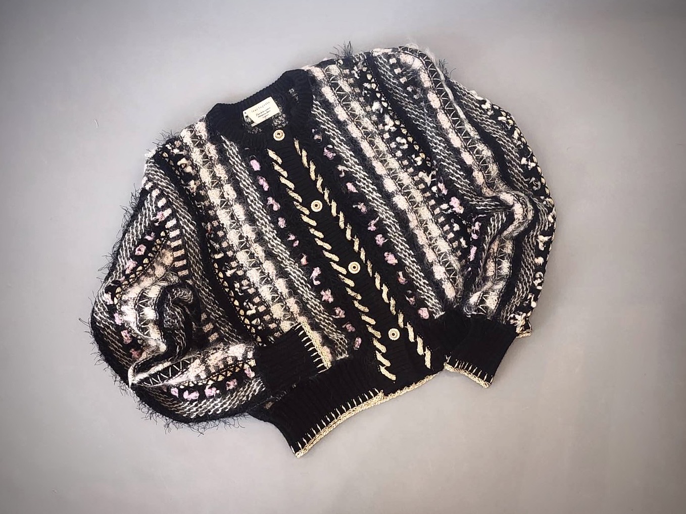 leur logette ルールロジェット mohair wool tweed knit cardigan leur logette ルールロジェット mohair wool tweed knit cardigan